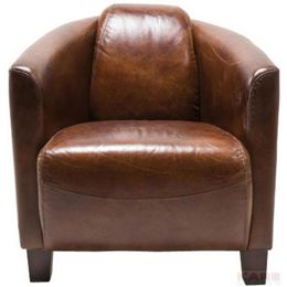 Kare-Design Cocktailsessel, Braun, Leder, Echtleder, Rindleder, Vintage, 70x72x83 cm, Wohnzimmer, Sessel, Cocktailsessel