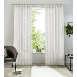 OTTO home Gardine &raquo;XANA mit Schlaufen&laquo; Schlaufen 1 Stk. tlg. Bestseller, einfarbig, 1 bzw. 2 Schals, pflegeleicht, Schal silber Voile, Polyester