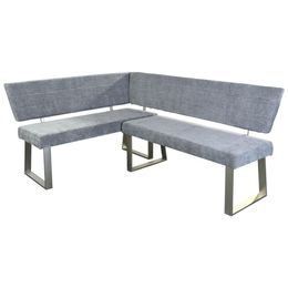 Mid.you Eckbank, Hellgrau, Metall, Textil, 3-Sitzer, L-Form, nur wie online abgebildet bestellbar, 187x142.5 cm, Esszimmer, B&auml;nke, Eckb&auml;nke