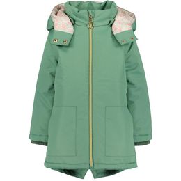 Blue Seven M&auml;dchen Outdoorjacke mit Kapuze mit gro&szlig;er, abnehmbarer Kapuze und Windstopperb&uuml;ndchen gr&uuml;n 110
