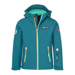 Trollkids Softshelljacke "Oslofjord" in T&uuml;rkis - 46% | Gr&ouml;&szlig;e 140 | Kinder-outdoor-jacken