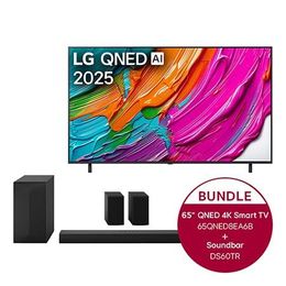 Schwarz LG 65&Prime; QNED AI QNED8E 4K Smart TV & Home Theater Soundbar DS60TR 65QNED8EA6B.DS60TR