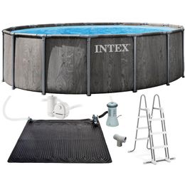 Intex Rundpool &raquo;&raquo;Framepool&laquo; 457x122 cm&laquo; inkl. hochwertiger Solar Matte(Poolheizung)