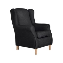 58 aufm Kessel OHRENSESSEL Karlen Bezug Flachgewebe Buche natur / graphit | Gr.: onesize