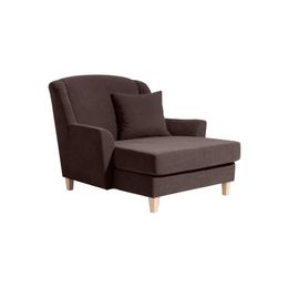 58 aufm Kessel SESSEL XXL Karil Bezug Veloursstoff Buche natur / braun | Gr.: onesize