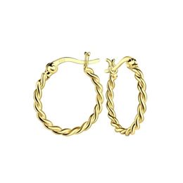 Alexander York Ohrringe - Creolen TWISTED French Lock in Gold aus 925 Silber - 2-tlg. in silber | Gr.: onesize