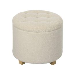 HOMCOM Sitzhocker-&Oslash;45 x 41H cm-Cremewei&szlig; | Gr.: onesize