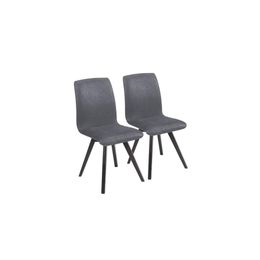 58 aufm Kessel POLSTERSTUHL (2er-Set) Delphine Massivholz 48 x 56 x 92 Schwarz/Grau | Gr.: onesize