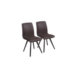 58 aufm Kessel POLSTERSTUHL (2er-Set) Delphine Massivholz 48 x 56 x 92 Schwarz/Braun | Gr.: onesize