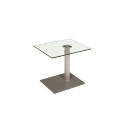 58 aufm Kessel BEISTELLTISCH Cailla 55 x 47 x 47 Wohnzimmertisch Klarglas/Chrom/Lava | Gr.: onesize