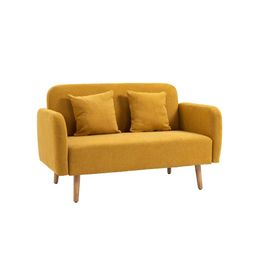 HOMCOM Sofa-130B x 70T x 80H cm-Natur+Gelb | Gr.: onesize