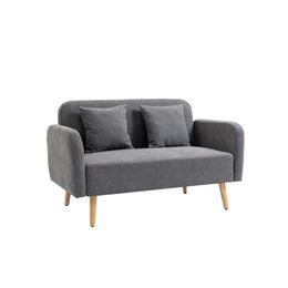 HOMCOM Sofa-130B x 70T x 80H cm-Grau+Natur | Gr.: onesize