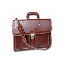 Leder Aktentasche, Businesstasche, Umh&auml;ngetasche Florence Tasche braun ca. 40cm | Gr.: onesize