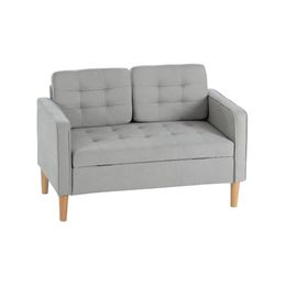 HOMCOM 2 Sitzer Sofa-117B x 62T x 78H cm-Hellgrau | Gr.: onesize