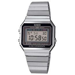 Casio Vintage Damen-Digitaluhr Anthrazit / Silber | Gr.: onesize