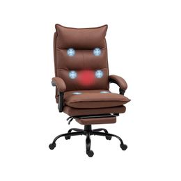 Vinsetto Massage-B&uuml;rostuhl-66L x 74B x 114-121,5H cm-Braun | Gr.: onesize