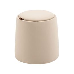 HOMCOM Aufbewahrungs-Ottomane-&Oslash;44 x 47,5Hcm-Beige | Gr.: onesize