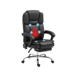 Vinsetto B&uuml;rostuhl mit Massagefunktion-66L x 67B x 118-126H cm-Schwarz | Gr.: onesize