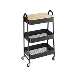 HOMCOM K&uuml;chenwagen-45L x 31B x 79,4H cm-Schwarz | Gr.: onesize