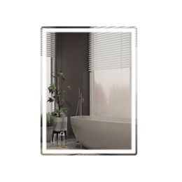HOMCOM Badezimmerspiegel-80L x 60B x 4H cm-Silber | Gr.: onesize