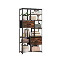 HOMCOM B&uuml;cherregal-72,5L x 30B x 150H cm-Rustikal-Braun | Gr.: onesize