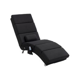 HOMCOM Relaxliege mit Massagefunktion-168L x 56B x 84H cm-Schwarz | Gr.: onesize