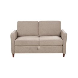 Beliani 2-Sitzer Sofa MARE in Beige/Braun - (W) 143 x (H) 88 x (L) 77 cm | Gr.: onesize