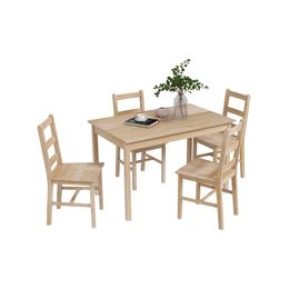 HOMCOM Essgruppe-118L x 73B x 75H cm-Naturholz | Gr.: onesize
