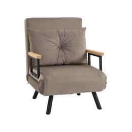 HOMCOM Schlafsofa-63L x 73B x 81H cm-Braun | Gr.: onesize