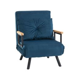 HOMCOM Schlafsofa-63L x 73B x 81H cm-Blau | Gr.: onesize