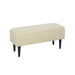 HOMCOM Sitzbank-95L x 38B x 45H cm-Cremewei&szlig; | Gr.: onesize