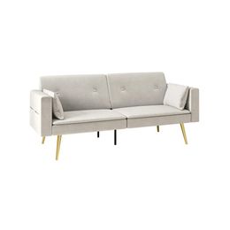 HOMCOM Schlafsofa-181L x 73B x 78,5H cm-Beige | Gr.: onesize