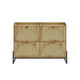 ABRIHOME Schmaler Schuhschrank mit 4 F&auml;chern, Braun | Gr.: onesize