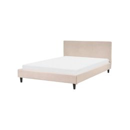 Beliani Doppelbett FITOU in Beige/Braun - (W) 150 x (H) 87 x (L) 214 cm | Gr.: onesize