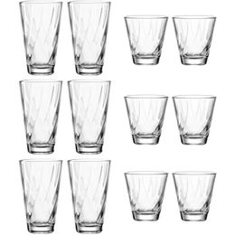 Leonardo Gl&auml;ser-Set &raquo;Trinkglas-Set TWIST, 12-teilig&laquo; Becher-Set, sp&uuml;lmaschinengeeignet transparent Glas