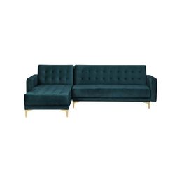 Beliani Ecksofa ABERDEEN in Gr&uuml;n/Gold - (W) 267 x (H) 83 x (L) 168 cm | Gr.: onesize