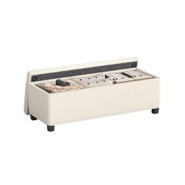 HOMCOM Sitzbank-112L x 42B x 40H cm-Beige | Gr.: onesize