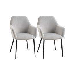 HOMCOM Esszimmerstuhl-54L x 57B x 80H cm-Hellgrau | Gr.: onesize
