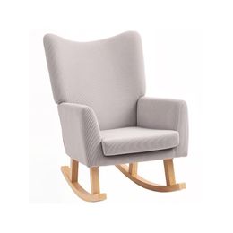 HOMCOM Schaukelstuhl-97L x 72B x 100H cm-Hellgrau | Gr.: onesize
