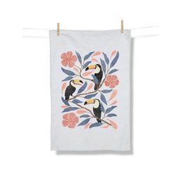 Greenbomb Tea Towel Tucan Flower in Wei&szlig; | Gr.: onesize