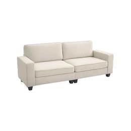 HOMCOM 3 Sitzer Sofa-227L x 84B x 87H cm-Cremewei&szlig; | Gr.: onesize