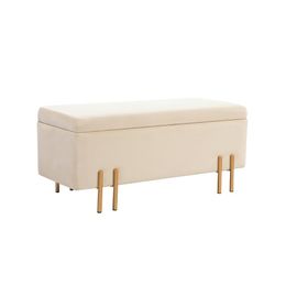 HOMCOM Sitzbank mit Stauraum-100L x 40B x 42H cm-Beige | Gr.: onesize