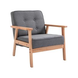 HOMCOM Einzelsofa-B64,5 x T70 x H74 cm-Grau | Gr.: onesize