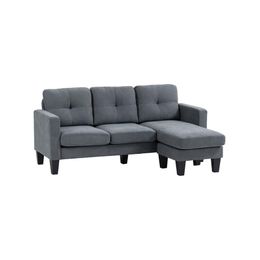 HOMCOM Ecksofa-186L x 130B x 84H cm-Dunkelgrau | Gr.: onesize