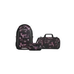 Coocazoo Schulrucksack-Set PORTER "Pink Illusion" 3-tlg. in Schwarz/Pink | Gr.: onesize