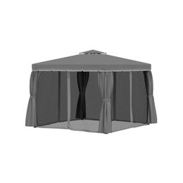 Outsunny Pavillon 296L x 296B x 265H cm Dunkelgrau | Gr.: onesize