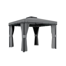 Outsunny Pavillon 2,96L x 2,96B x 2,65H m Dunkelgrau | Gr.: onesize