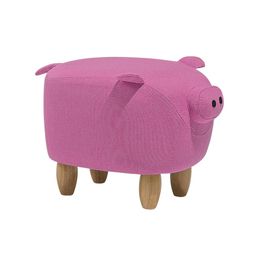 Beliani Tierhocker PIGGY in Rosa/Braun - (W) 50 x (H) 35 x (L) 32 cm | Gr.: onesize