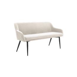 Salesfever Sitzbank elegant 160 cm mit Diamantsteppung und Bezug aus Samt in Creme | Gr.: onesize