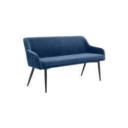 Salesfever Sitzbank elegant 160 cm mit Diamantsteppung und Bezug aus Samt in Blau | Gr.: onesize